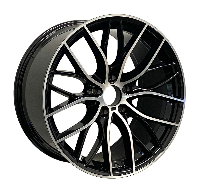 RAC REPLICA B02 GLOSS BLACK WITH MACHINED FACE WHEELS | 18X8 | 5X120 ...