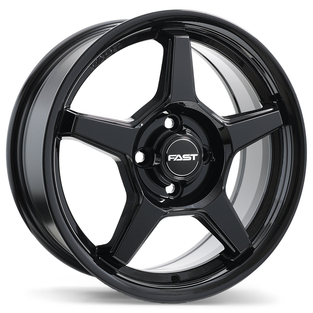 FAST FLAIR GLOSS BLACK WHEELS | 16X6.5 | 4X100 | OFFSET: 40MM | CB: 60 ...